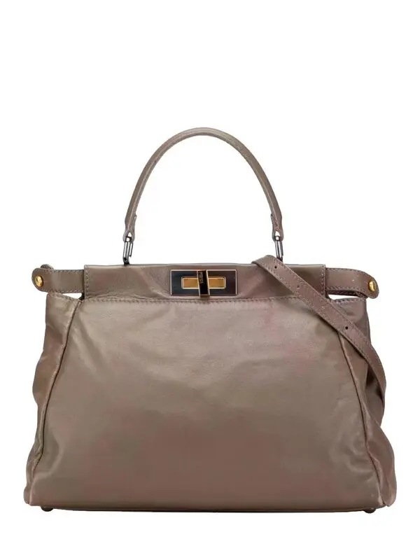 Fendi Iconic Peekaboo Satchel - Brown