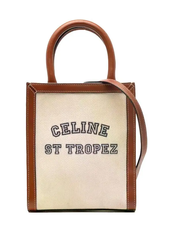 Celine 2020 Mini Canvas St Tropez Vertical Cabas Tote Satchel - Brown