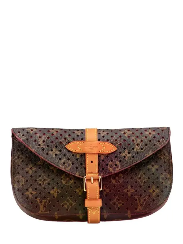 LOUIS VUITTON 2011 Monogram Flore Saumur Clutch - Brown