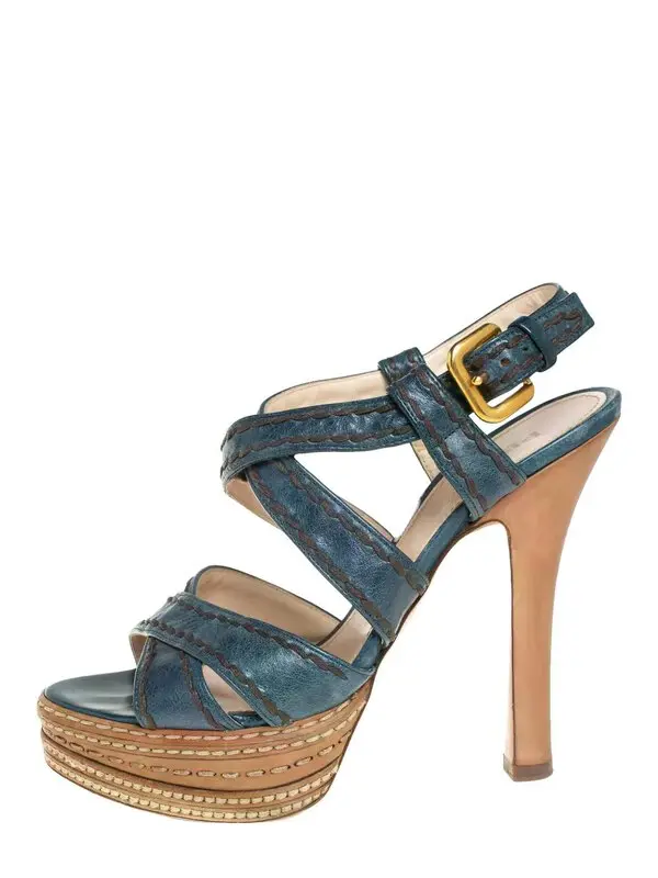 Prada 120mm Platform Cross-strap Sandals - Black