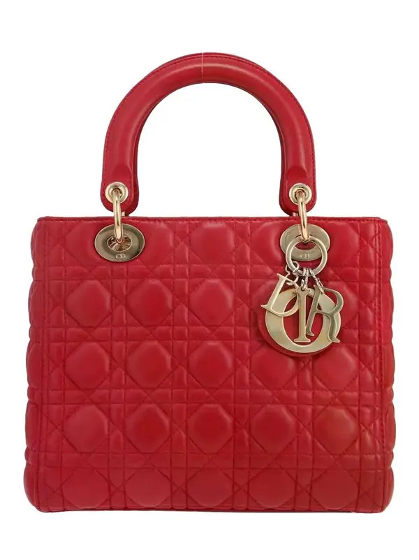 Dior Lady Two-way Handbag - Red