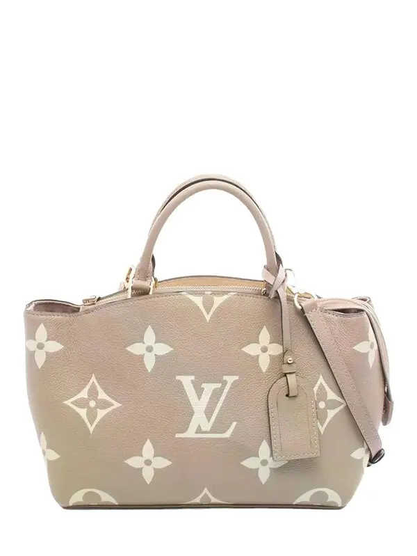 LOUIS VUITTON Bicolor Monogram Empreinte Giant Petit Palais Satchel - Brown