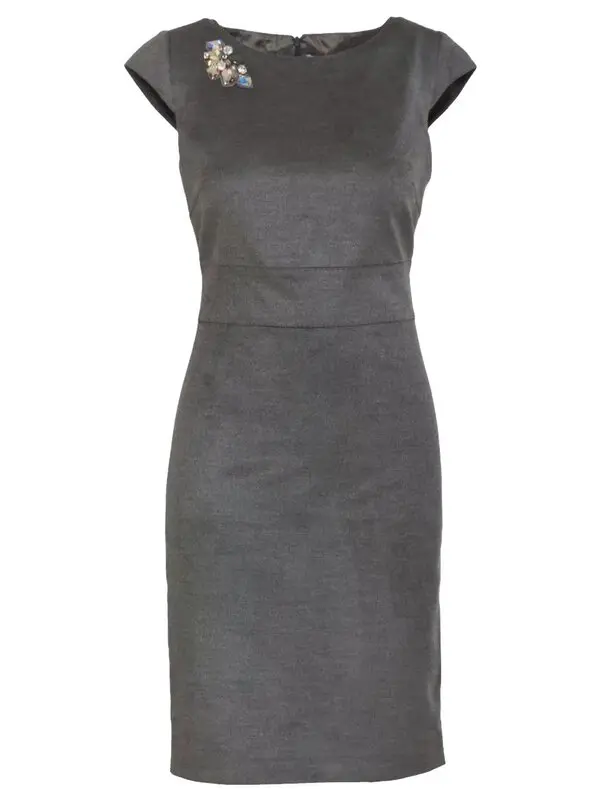 Blumarine Rhinestone-embellished Dress - Grey