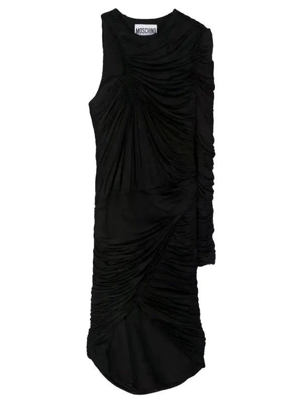 Moschino 2000s Draped Midi Dress - Black
