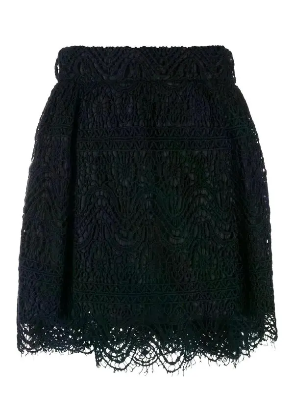 Valentino Garavani Lace A-line Skirt - Blue