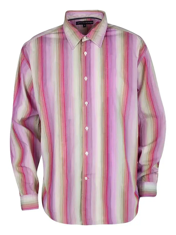 Tommy Hilfiger Striped-pattern Cotton Shirt - Pink
