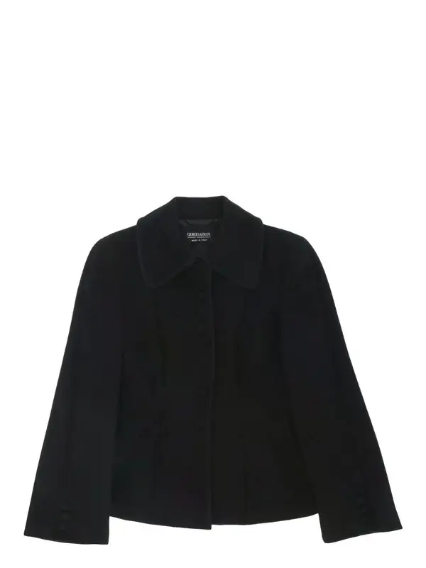 Giorgio Armani 1990s Wool Single-breasted Jacket - Black