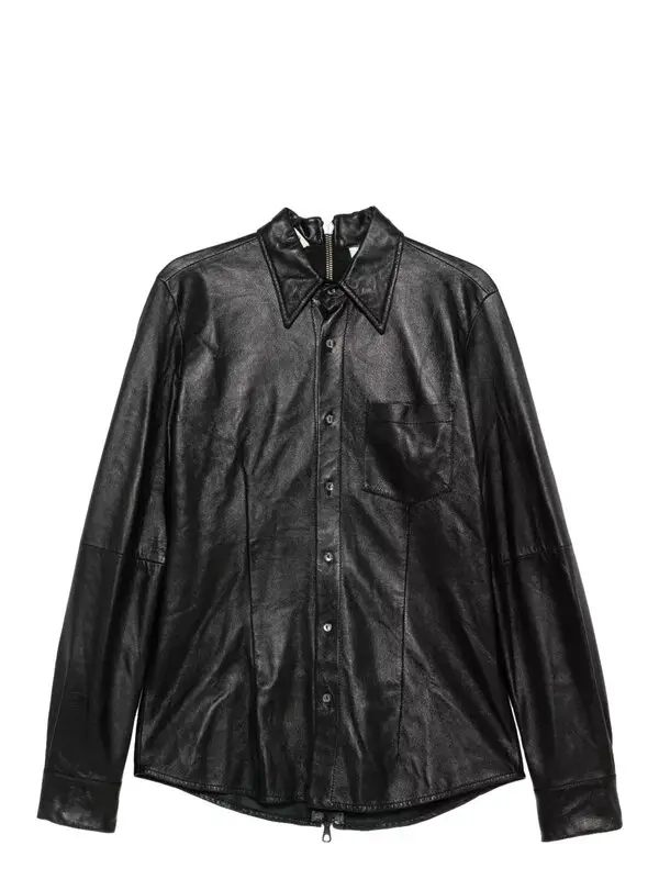 A.N.G.E.L.O. VINTAGE CULT 1990s Button-up Leather Shirt - Black