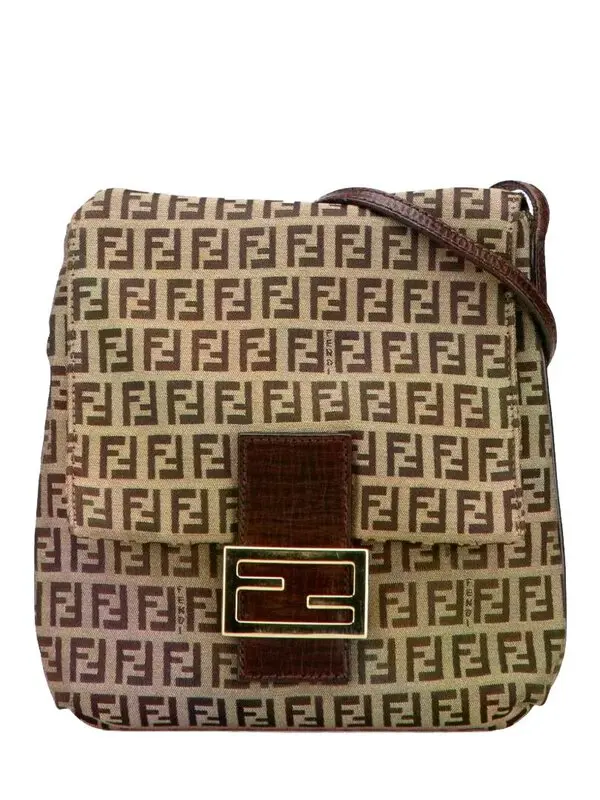 Fendi 2000-2010 Zucchino Canvas Crossbody Bag - Brown