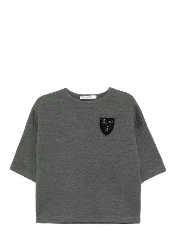Dior Crystal-embellished T-shirt - Grey