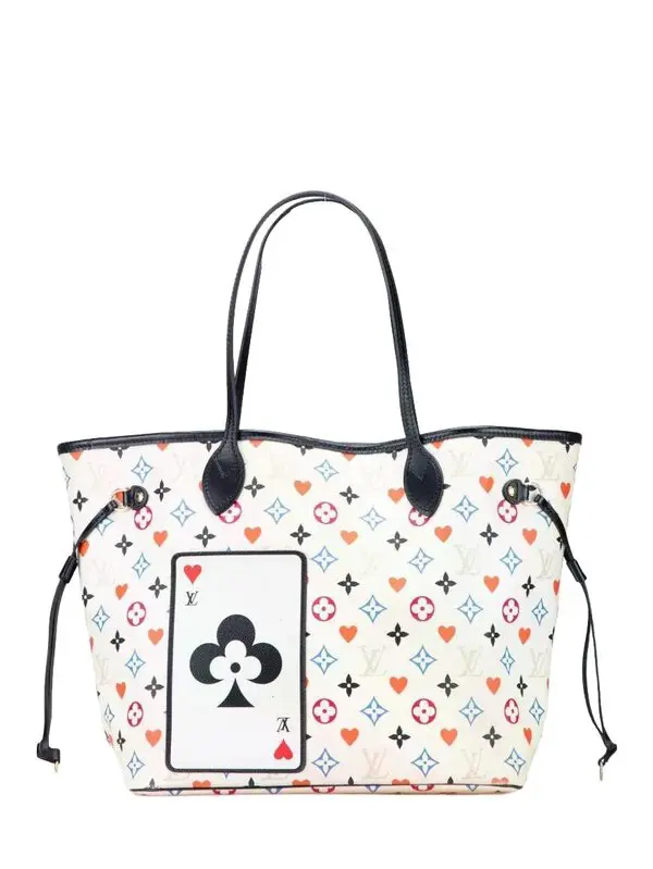 LOUIS VUITTON Monogram Game On Neverfull Mm Tote Bag - White
