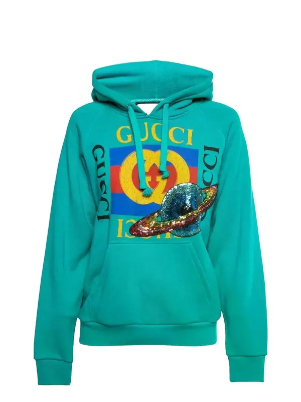 Gucci Sequin-embellished Hoodie - Blue