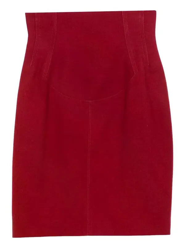 Alaïa 1990s Wool Mini Skirt - Red