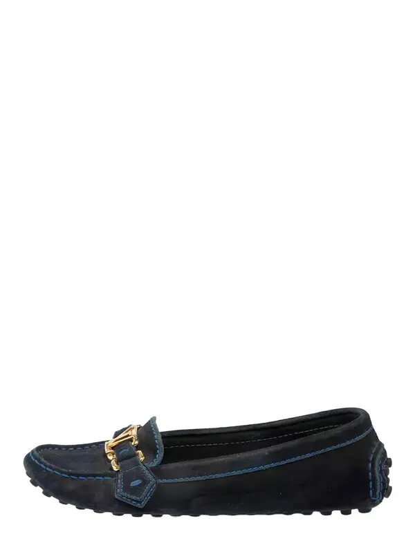 LOUIS VUITTON Logo Suede Loafers - Blue