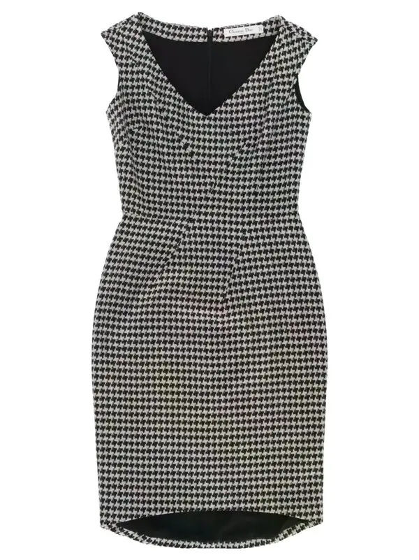 Dior 2000s Houndstooth Mini Dress - Black