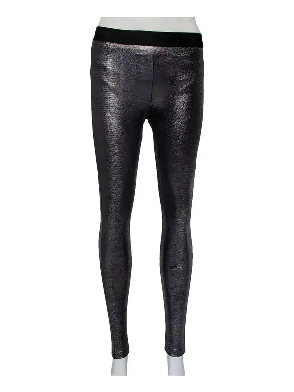 David Lerner Metallic Knit Leggings - Grey