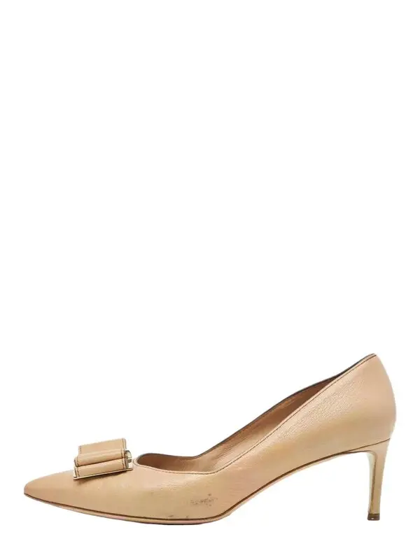 FERRAGAMO 50mm Plaque-detailed Pumps - Neutrals