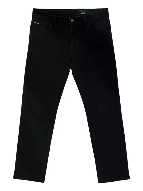 Dolce & Gabbana Logo-appliqué Jeans - Black