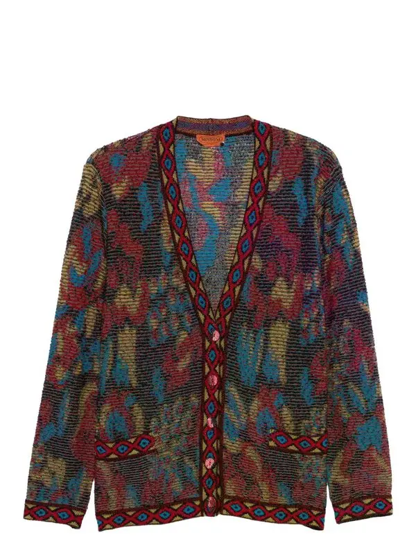 Missoni 1990s Floral-motif Cardigan - Red