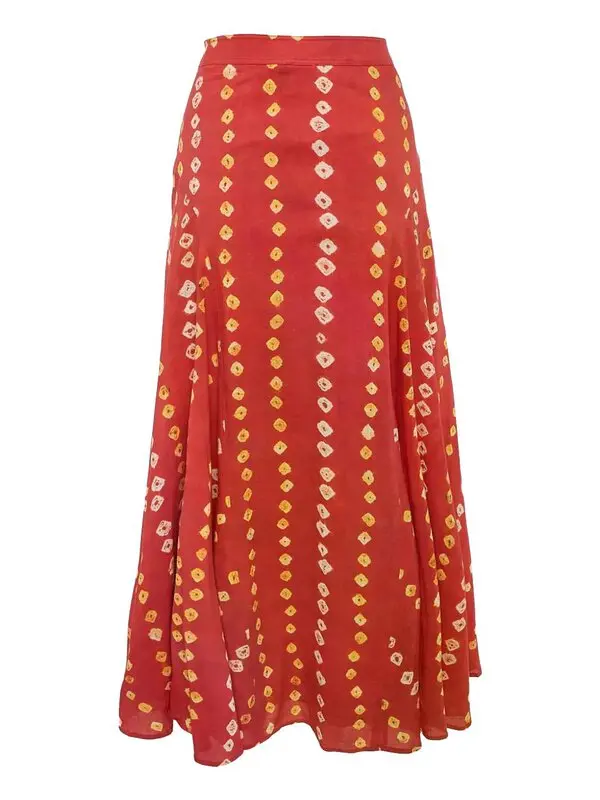 Ralph Lauren Tie-dye Print Maxi Skirt - Red
