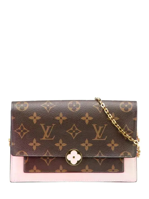 LOUIS VUITTON Monogram Flore Wallet On Chain Crossbody Bag - Brown
