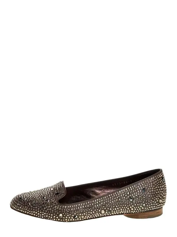 GINA Crystal-embellished Flat Shoes - Brown