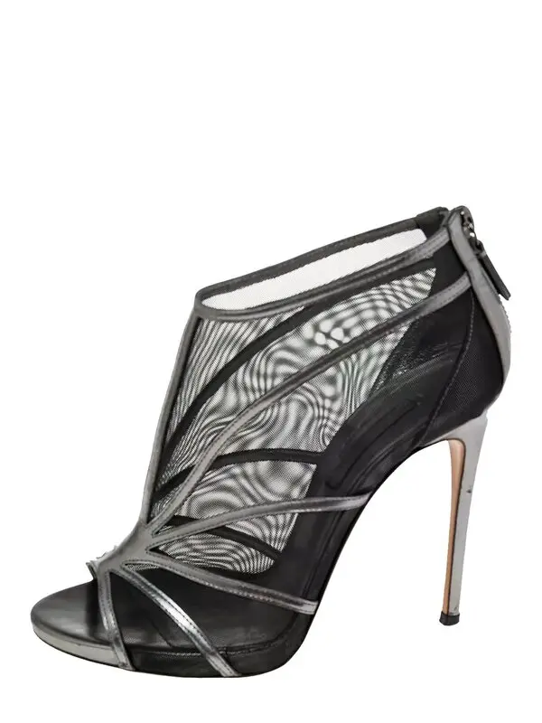 Casadei 115mm Mesh-panelled Stiletto Sandals - Grey