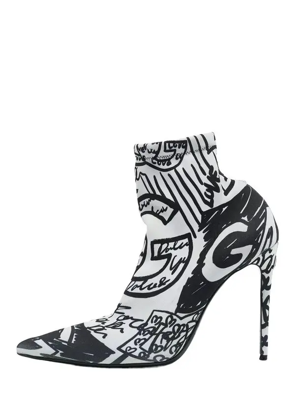 Dolce & Gabbana 105mm Graffiti-print Pumps - White