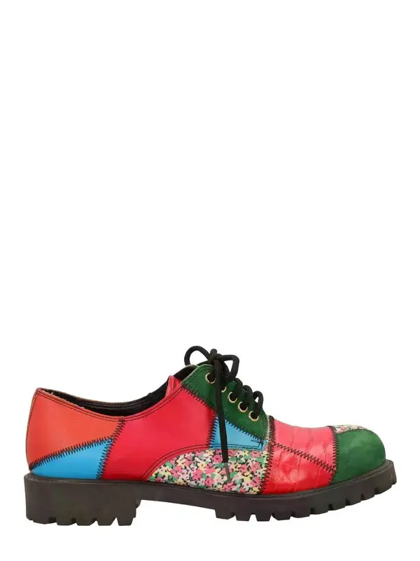 Moschino Patchwork Derby Shoes - Red