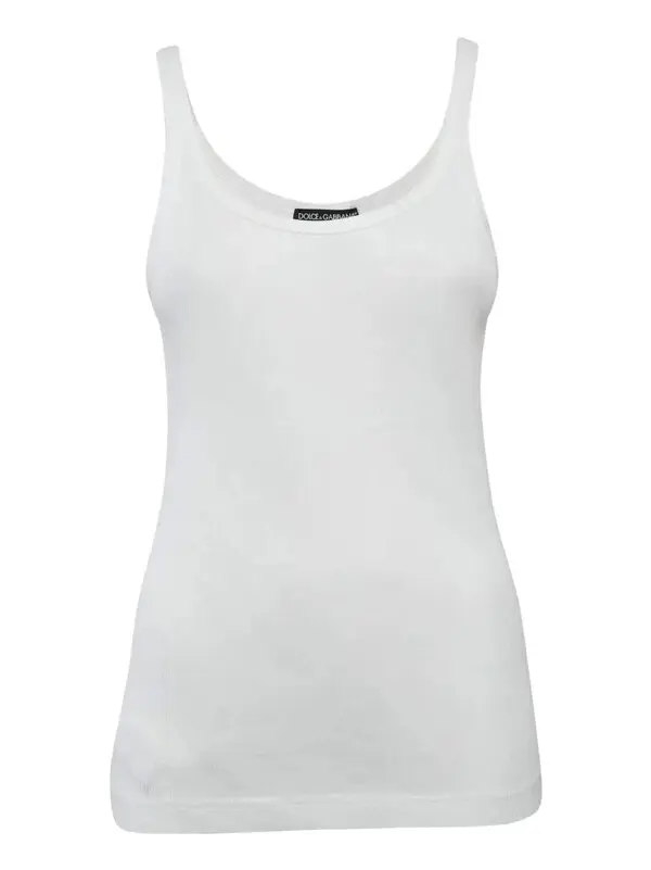 Dolce & Gabbana Ribbed Knit Tank Top - White