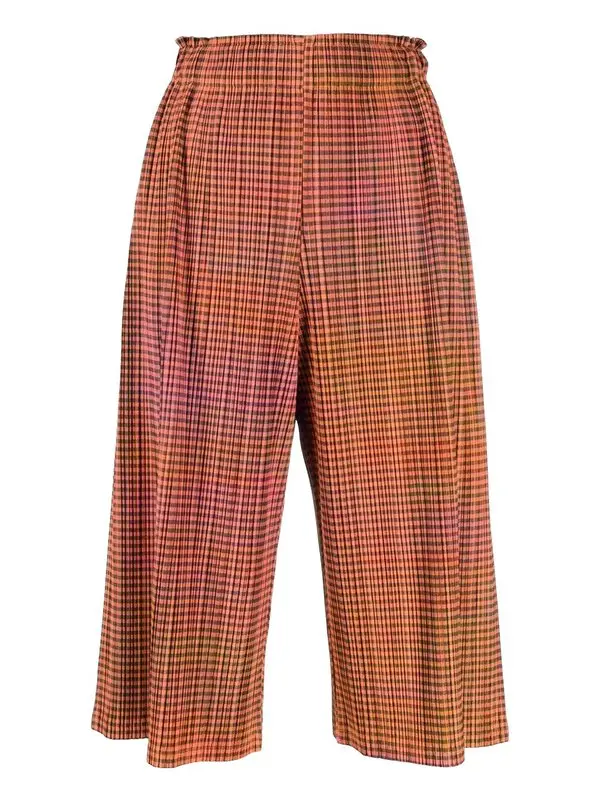 Issey Miyake 2000s Pleated Cropped Trousers - Orange