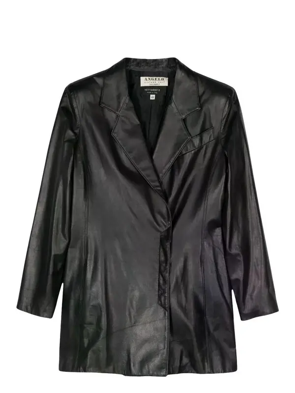 A.N.G.E.L.O. VINTAGE CULT 2010s Double-breasted Leather Jacket - Black