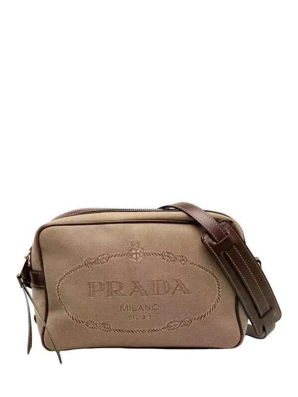 Prada Canapa Logo Crossbody Bag - Brown