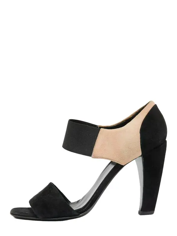 Prada Suede Block Heel Sandals - Black