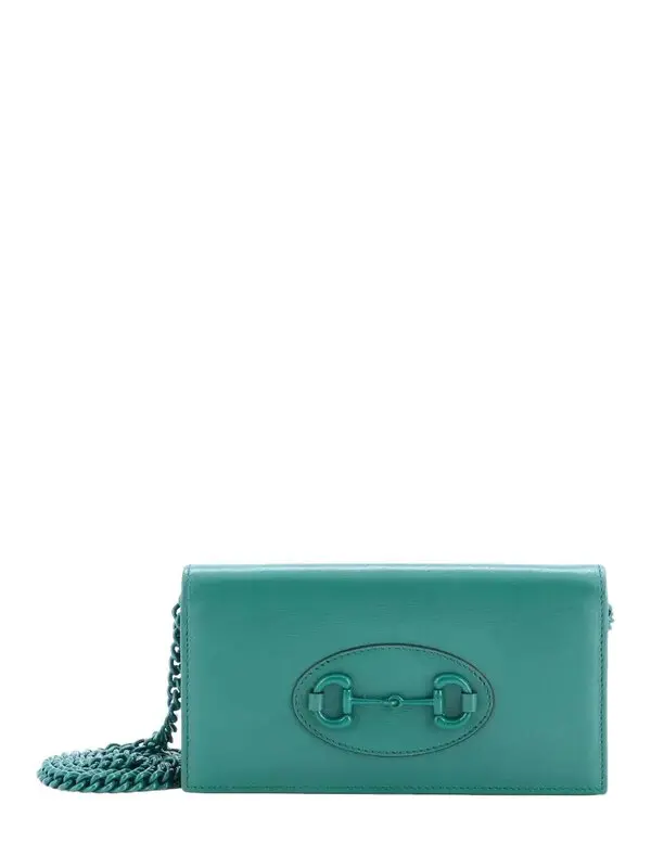 Gucci Horsebit 1955 Chain Wallet Leather Crossbody Bag - Green