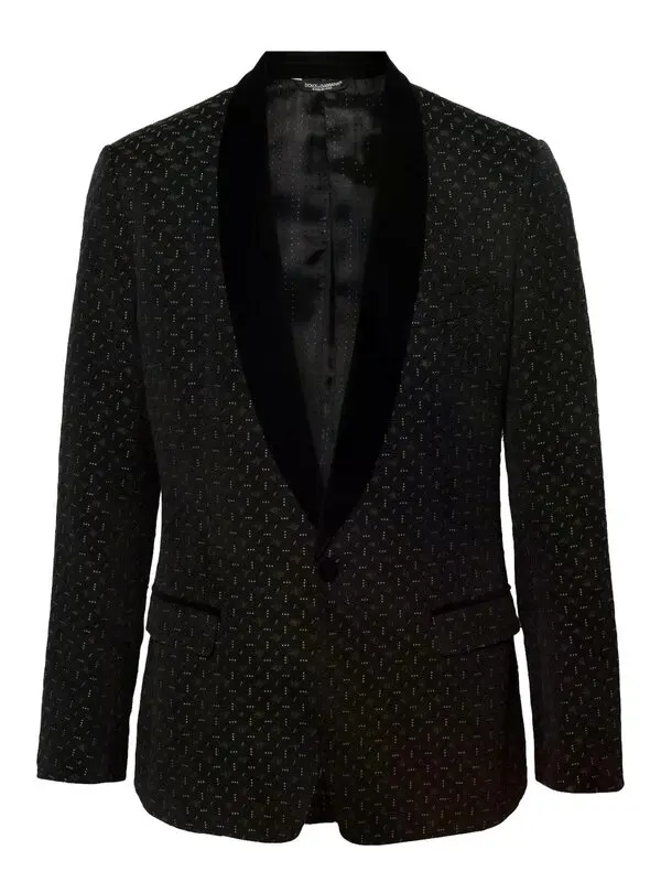 Dolce & Gabbana 2000s Shawl Lapels Jacquard Blazer - Black