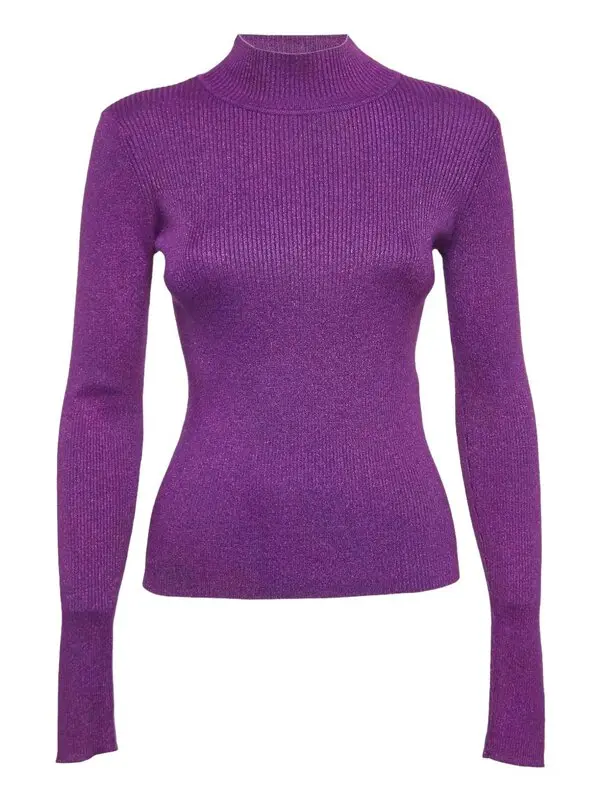 Nbd Lurex Knitted Top - Purple