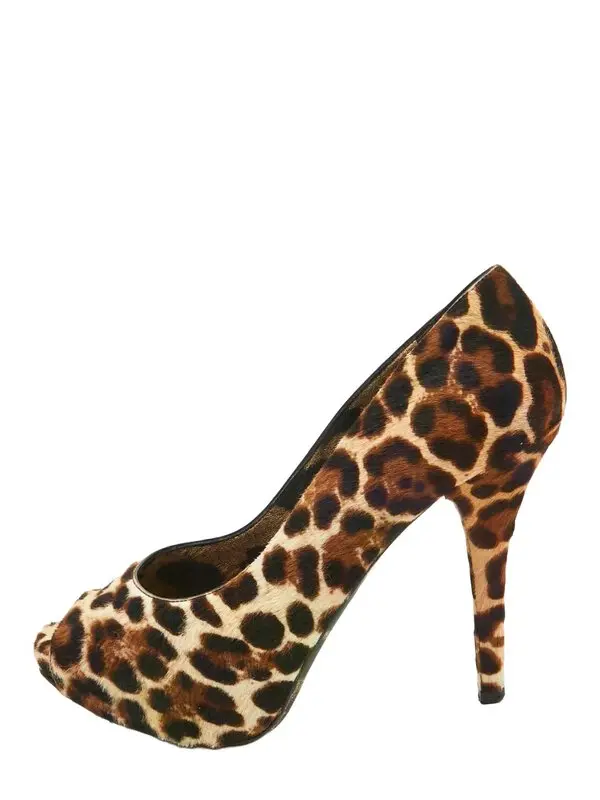 Dolce & Gabbana 110mm Leopard-print Peep-toe Pumps - Brown