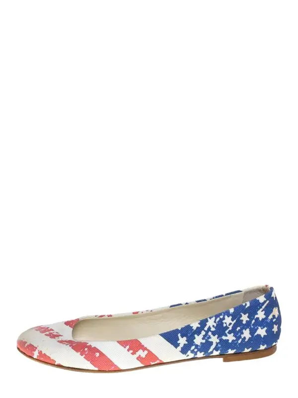 GIUSEPPE ZANOTTI Flag-print Ballet Flats - White