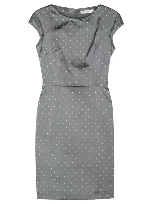 Dior 2000s Polka-dot Midi Dress - Grey