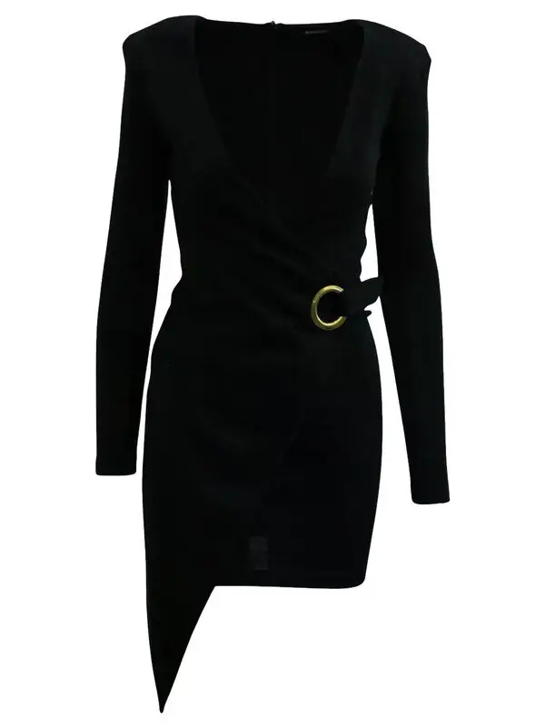 Balmain Wrap Mini Dress - Black