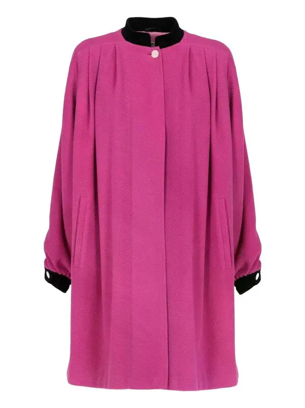 Valentino Garavani 1980s Pleated Wool Coat - Pink