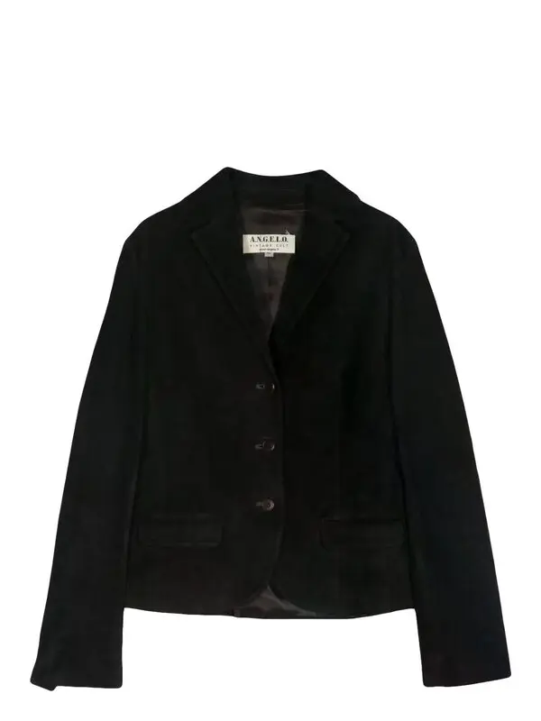 A.N.G.E.L.O. VINTAGE CULT 2000s Suede Single-breasted Blazer - Black