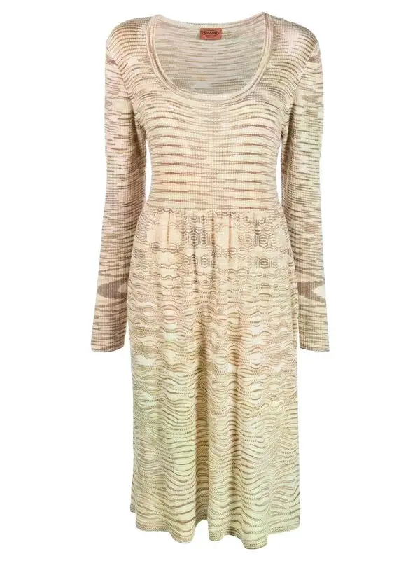 Missoni 2000s Woven Flared Dress - Neutrals