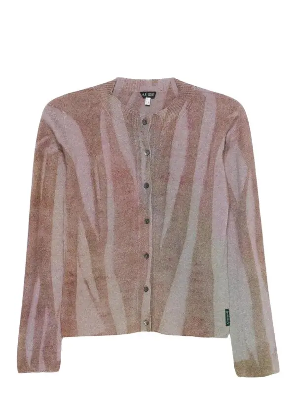 Giorgio Armani 2000s Stripe Wool Cardigan - Purple