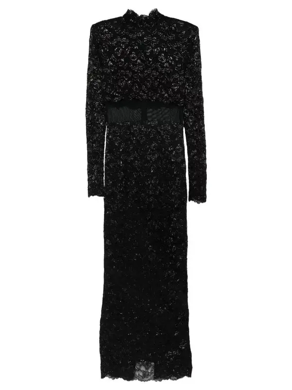 A.N.G.E.L.O. VINTAGE CULT 2000s Lace Maxi Dress - Black
