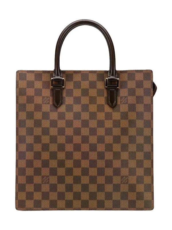 LOUIS VUITTON 1998 Damier Ebene Venice Sac Plat Tote Bag - Brown