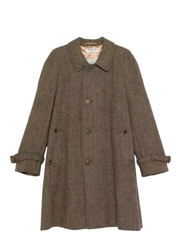 A.N.G.E.L.O. VINTAGE CULT 1990s Herringbone Coat - Brown