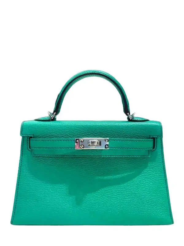 Hermès Mini Kelly Sellier 20 Verso Chèvre Leather Tote - Green