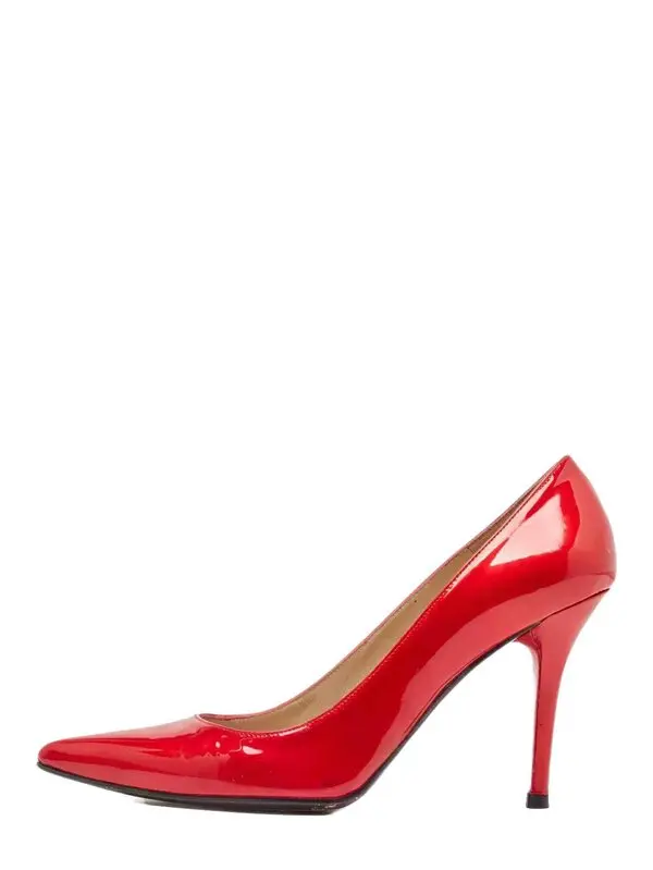 STUART WEITZMAN 100mm Pointed-toe Patent-leather Pumps - Red